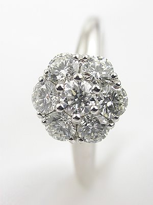 Diamond Cluster Engagement Ring by Jabel, RG-2910